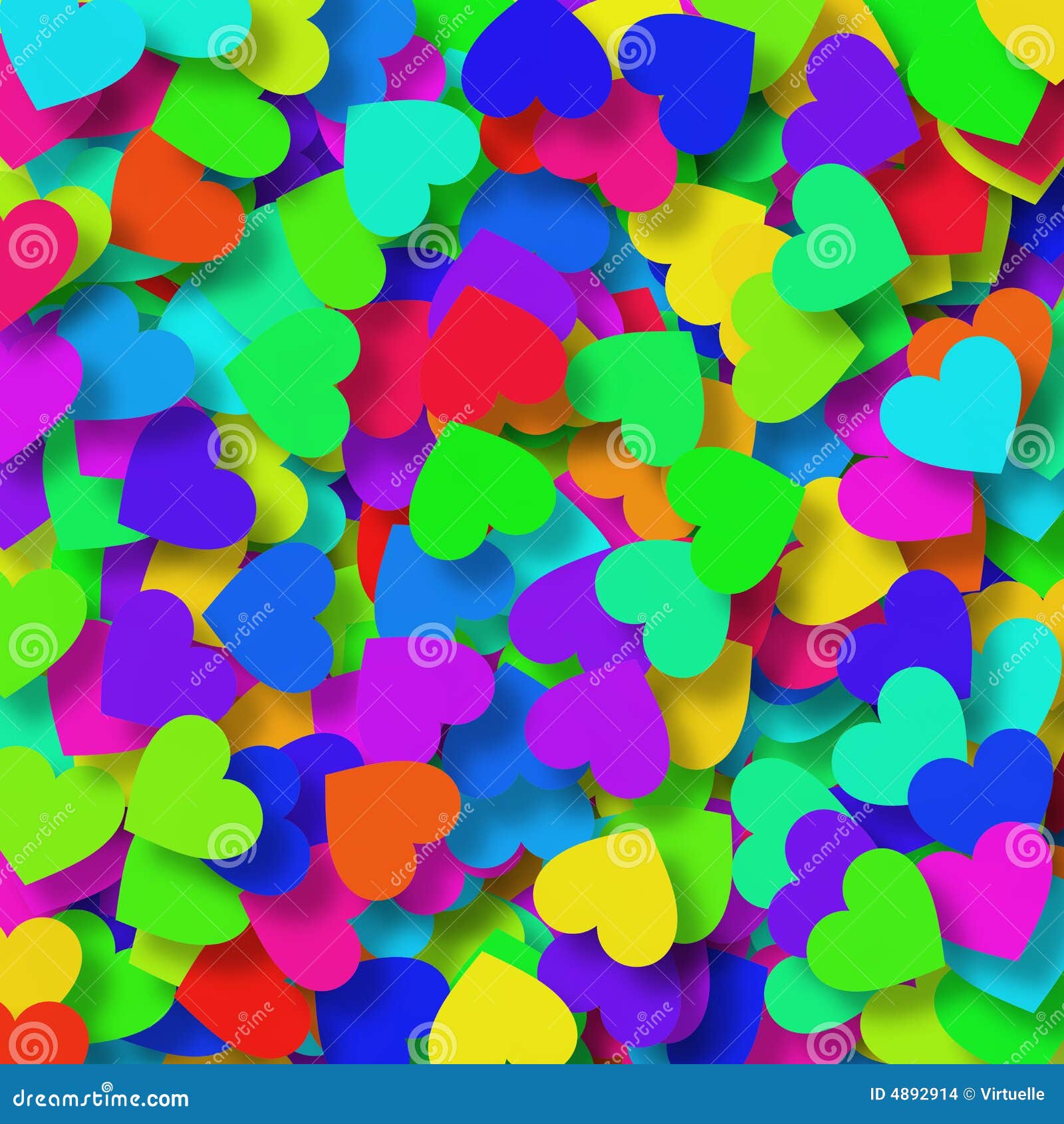 Colorful hearts stock illustration. Illustration of valentine - 4892914