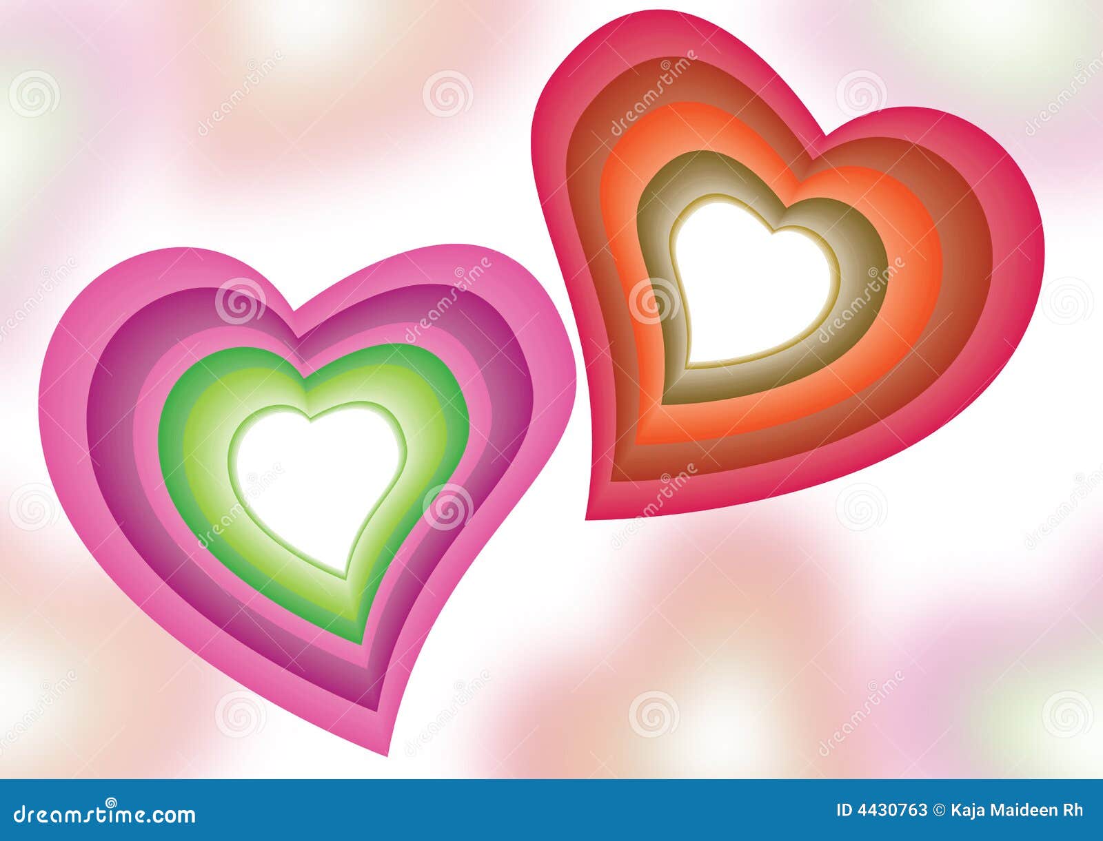Colorful Hearts Ascending Vector Illustration | CartoonDealer.com #53480232
