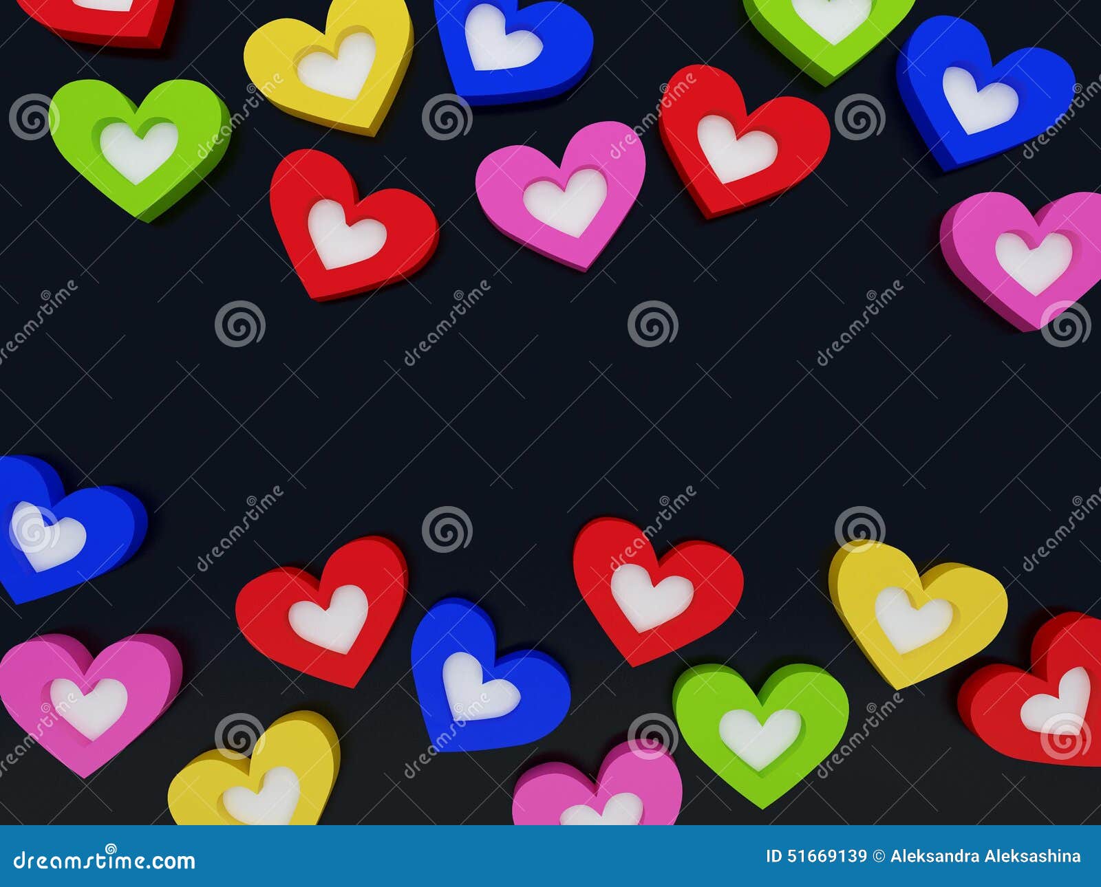 Colorful hearts stock illustration. Illustration of wallpaper - 51669139