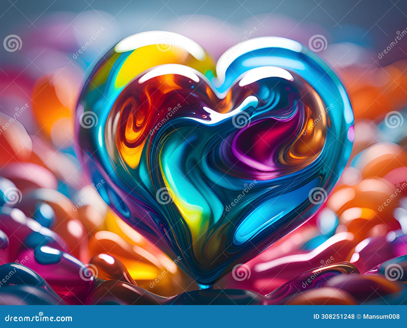 Colorful Hearts on Black Background Stock Illustration - Illustration ...