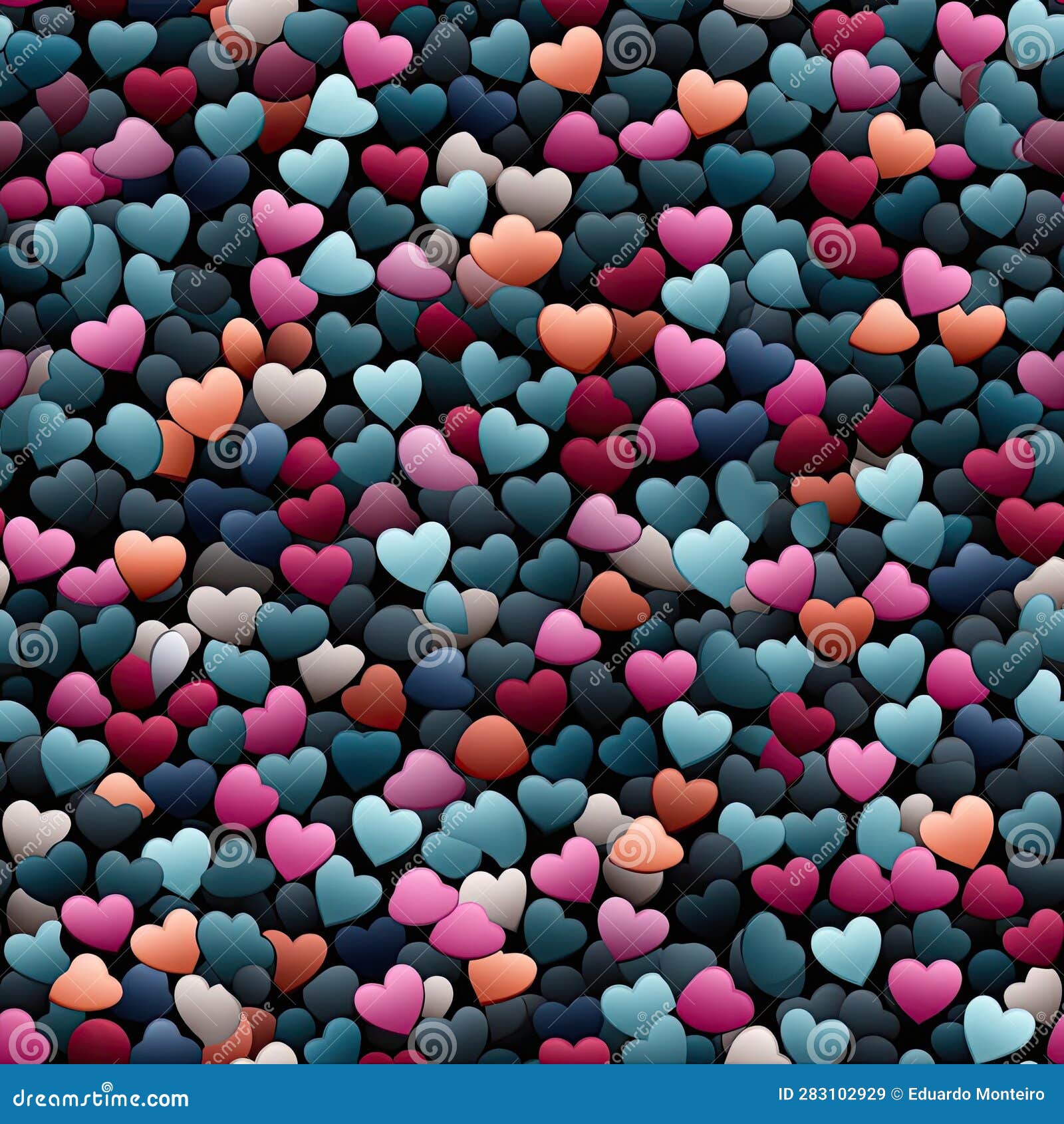Colorful Hearts in a Row on a Big Background (tiled) Stock Illustration ...