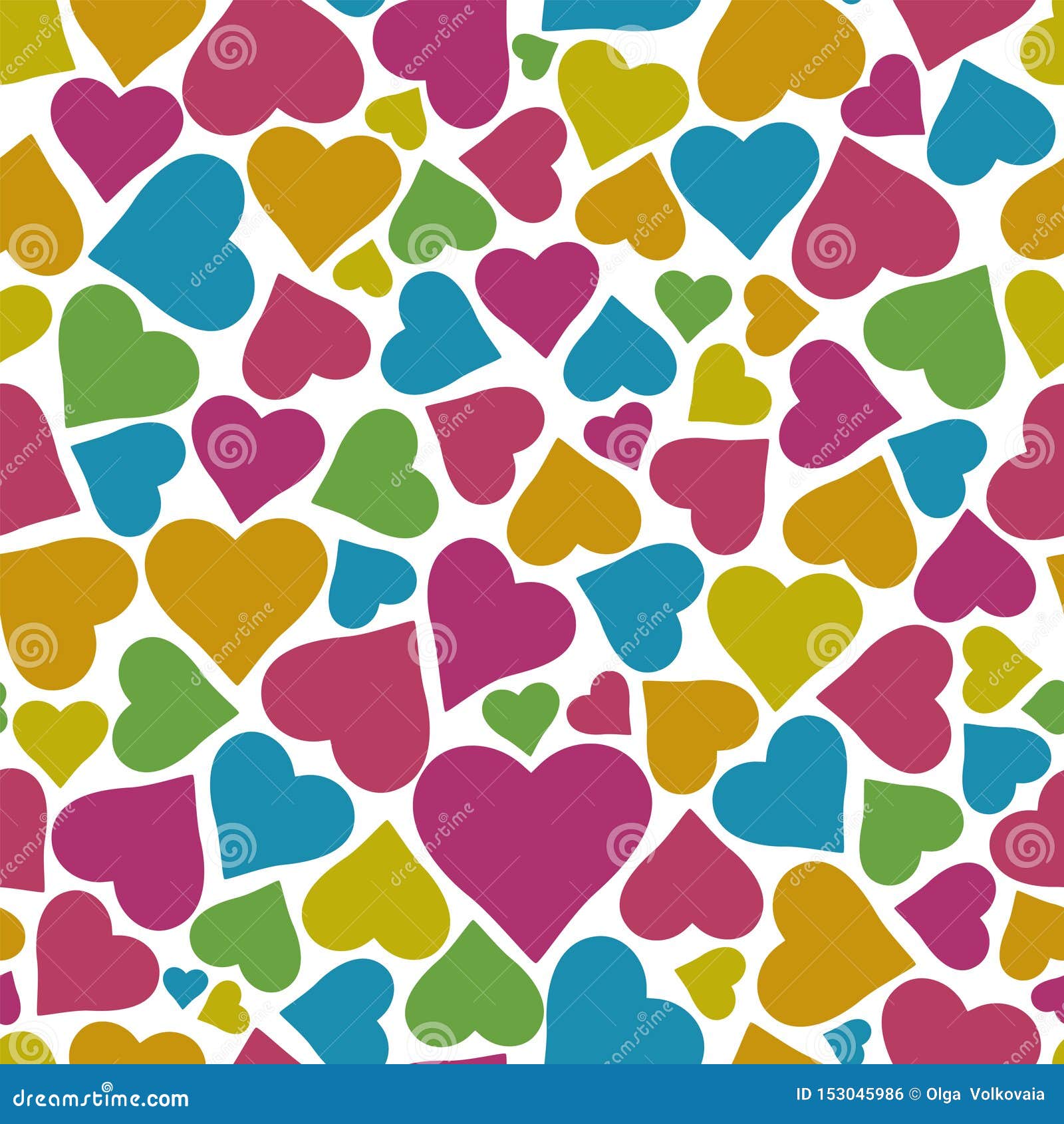 Colorful Hearts Seamless Pattern Stock Vector - Illustration of pattern ...