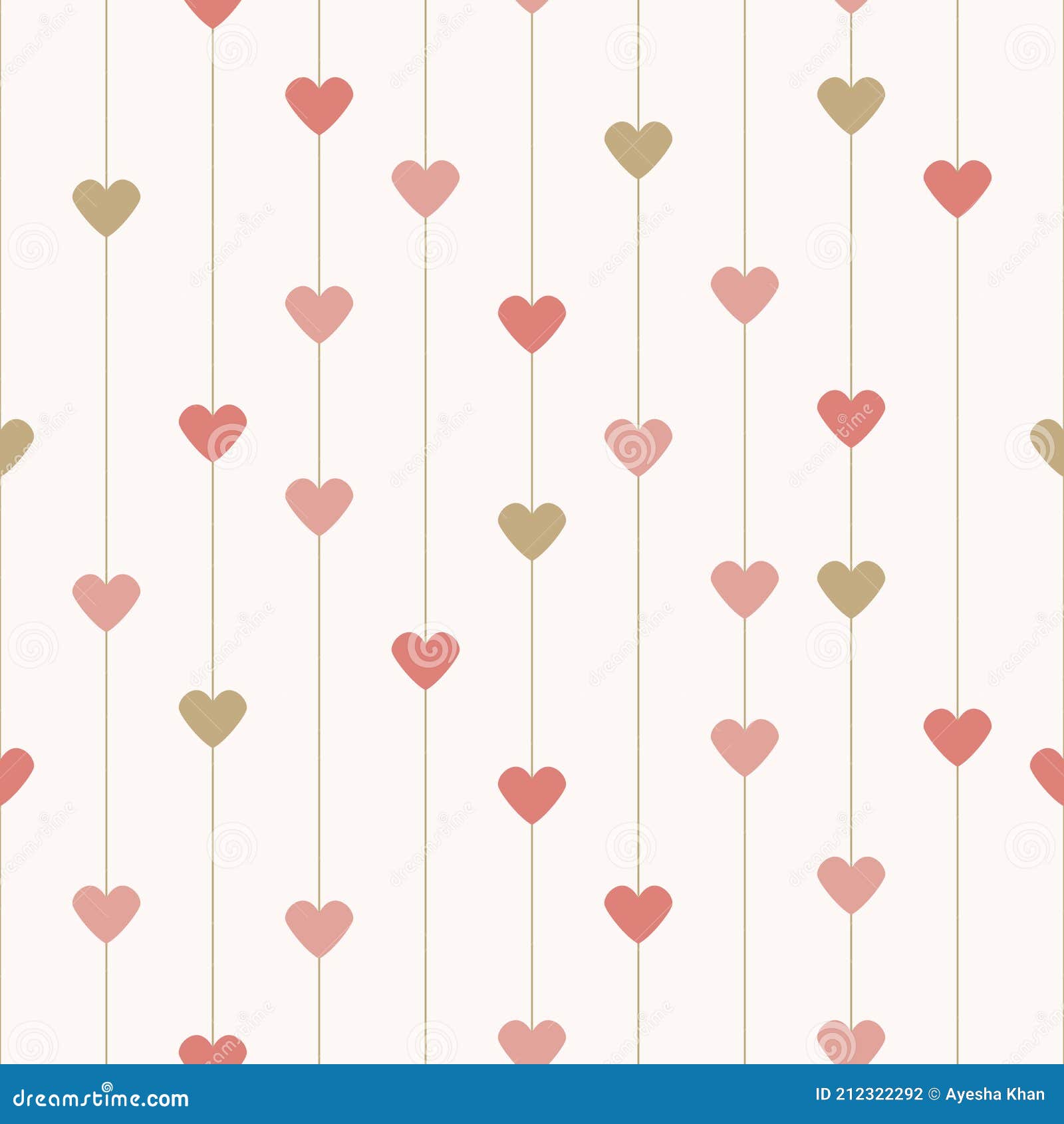 Colorful Hearts Strips Seamless Pattern Stock Vector - Illustration of ...