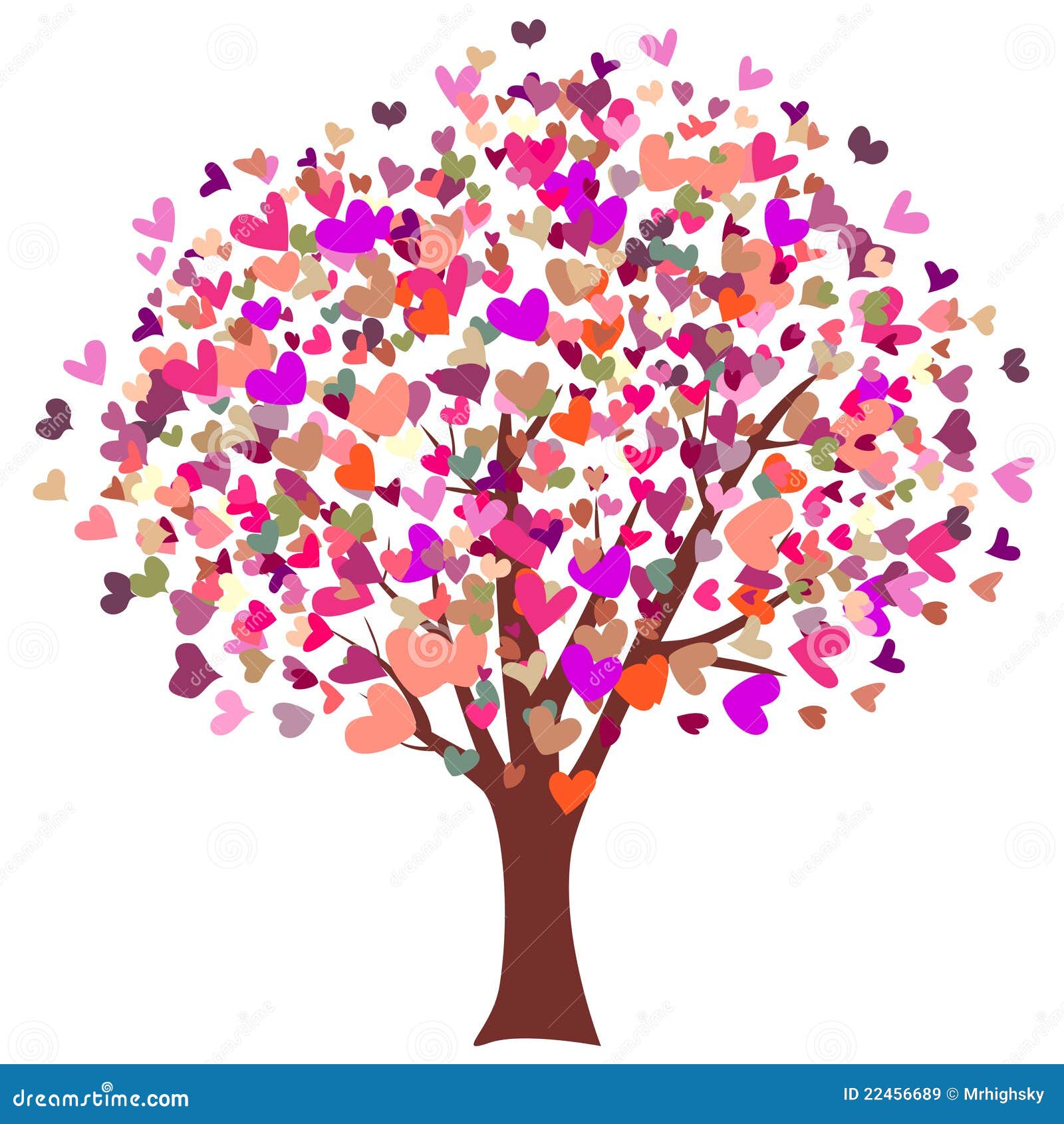 Colorful Hearts Tree stock vector. Illustration of white - 22456689