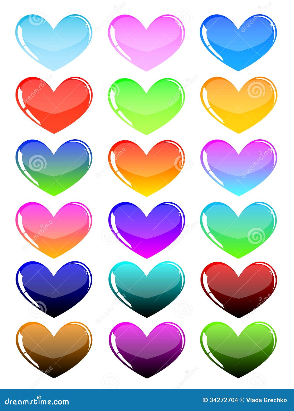 Colorful hearts stock vector. Illustration of creativity - 34272704