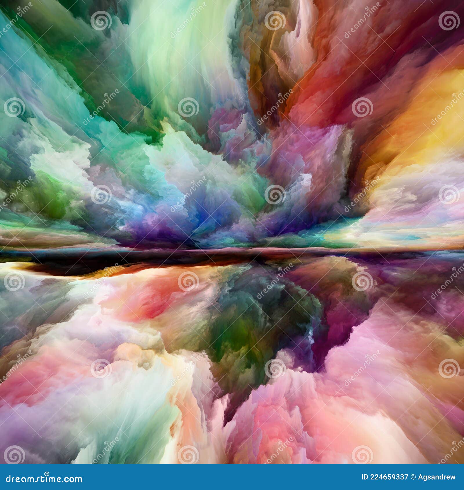Colorful Heaven and Earth stock illustration. Illustration of mindscape ...