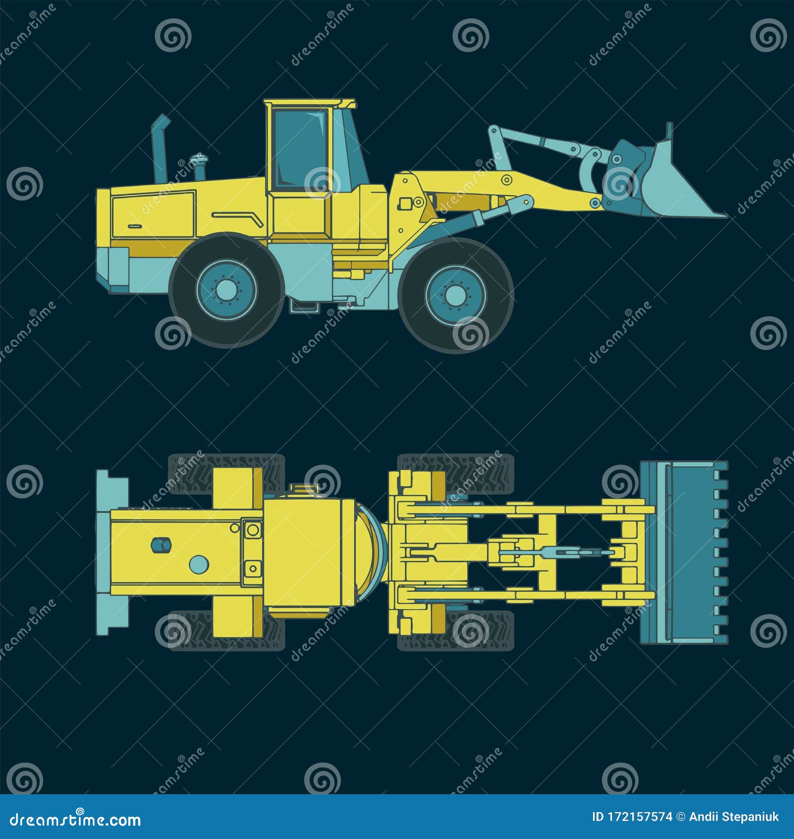 Colorful Heavy Loader Drawings Stock Vector - Illustration of ground ...