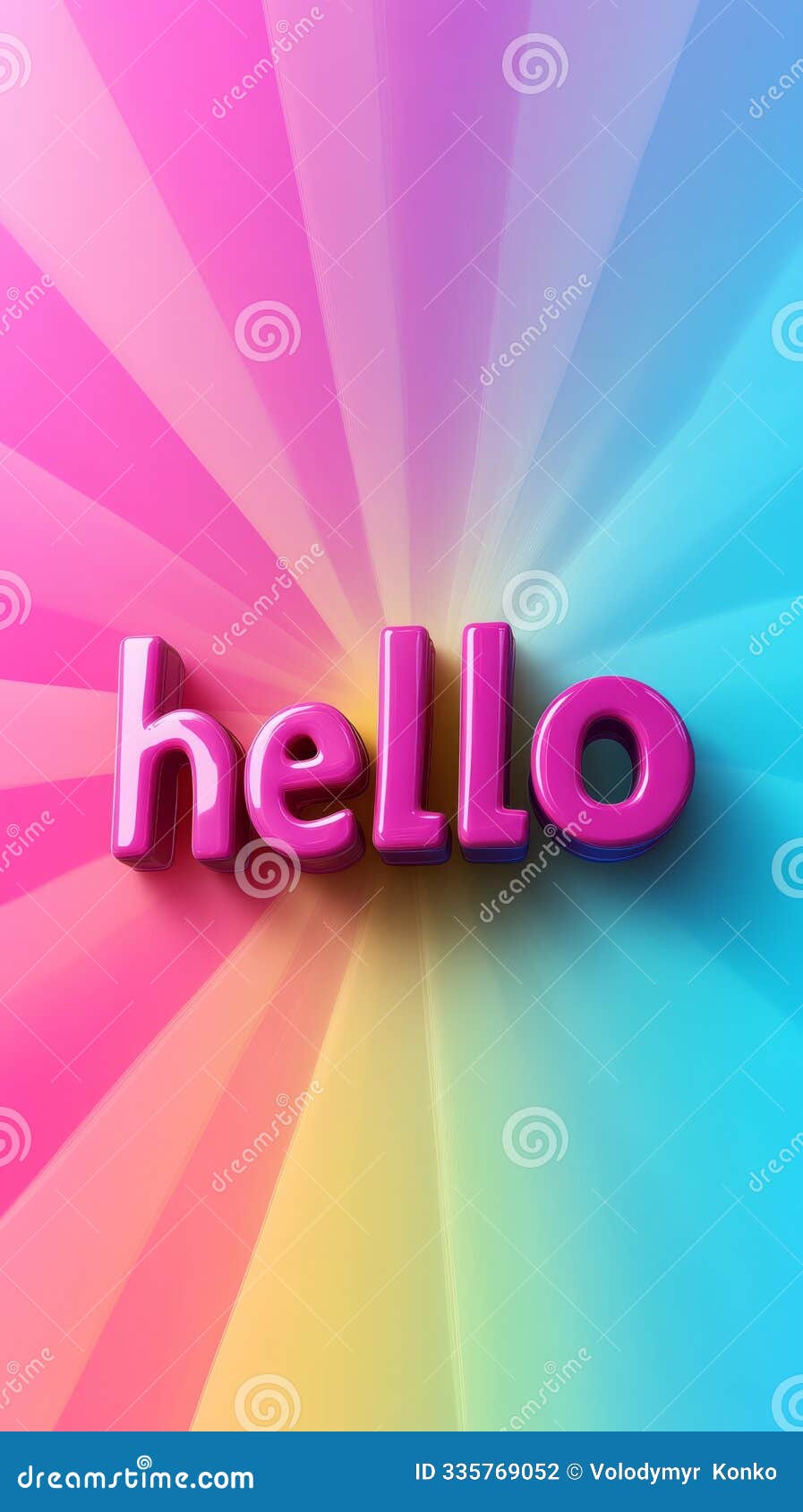 Colorful Hello Text on Vibrant Background Stock Photo - Image of ...