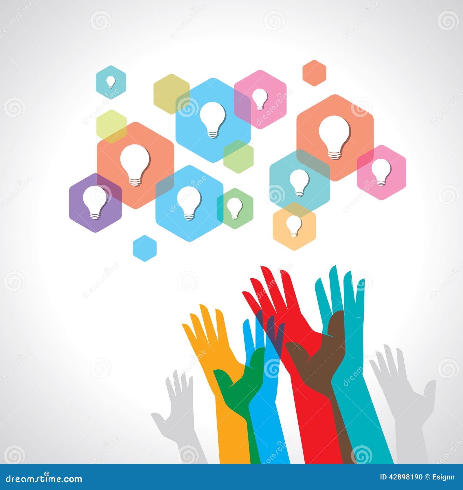 Colorful Helping Hands Cartoon Vector | CartoonDealer.com #28515005