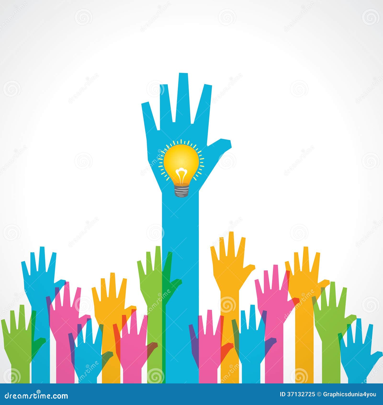 Colorful Helping Hands Cartoon Vector | CartoonDealer.com #28515005