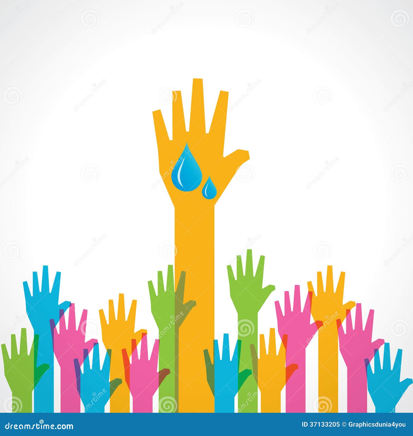 Colorful Helping Hands Cartoon Vector | CartoonDealer.com #28515005
