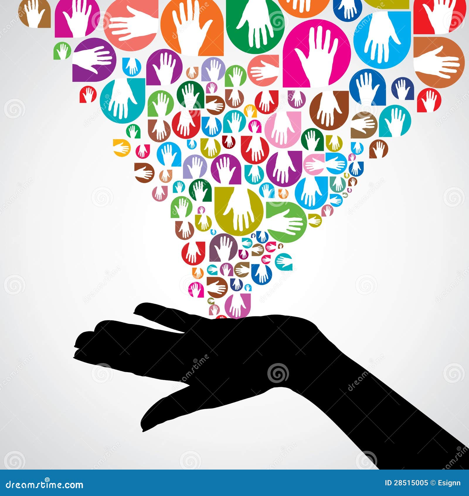 Colorful Helping Hands Cartoon Vector | CartoonDealer.com #28515005