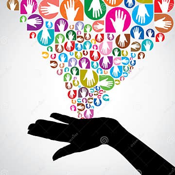 Colorful helping hands stock vector. Illustration of help - 28515005