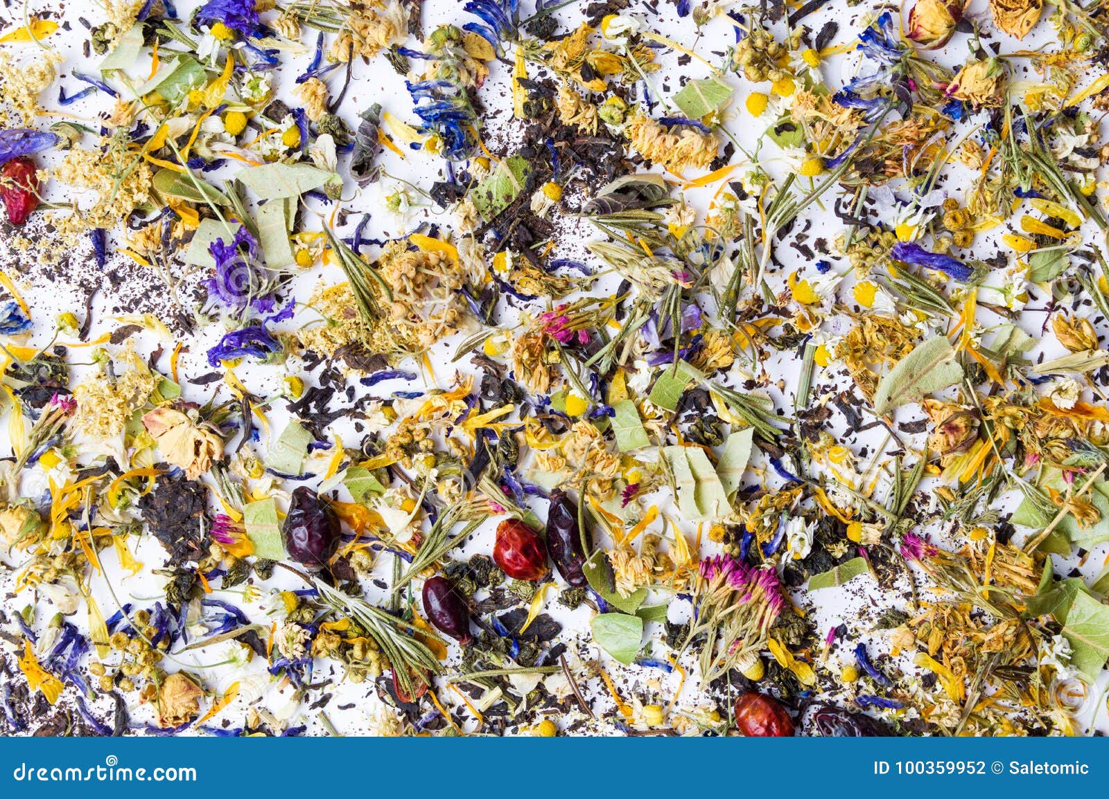 Colorful Herbal Mixture for a Perfect Tea Stock Photo - Image of ...