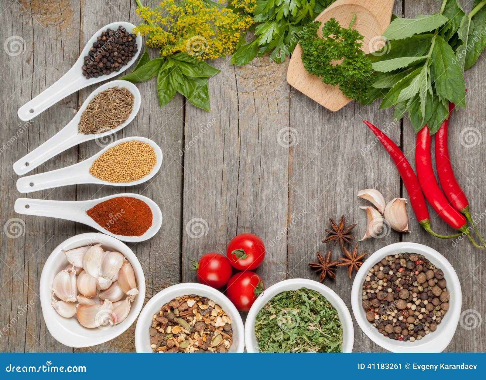 Colorful Herbs and Spices Selection Stock Image - Image of curry ...
