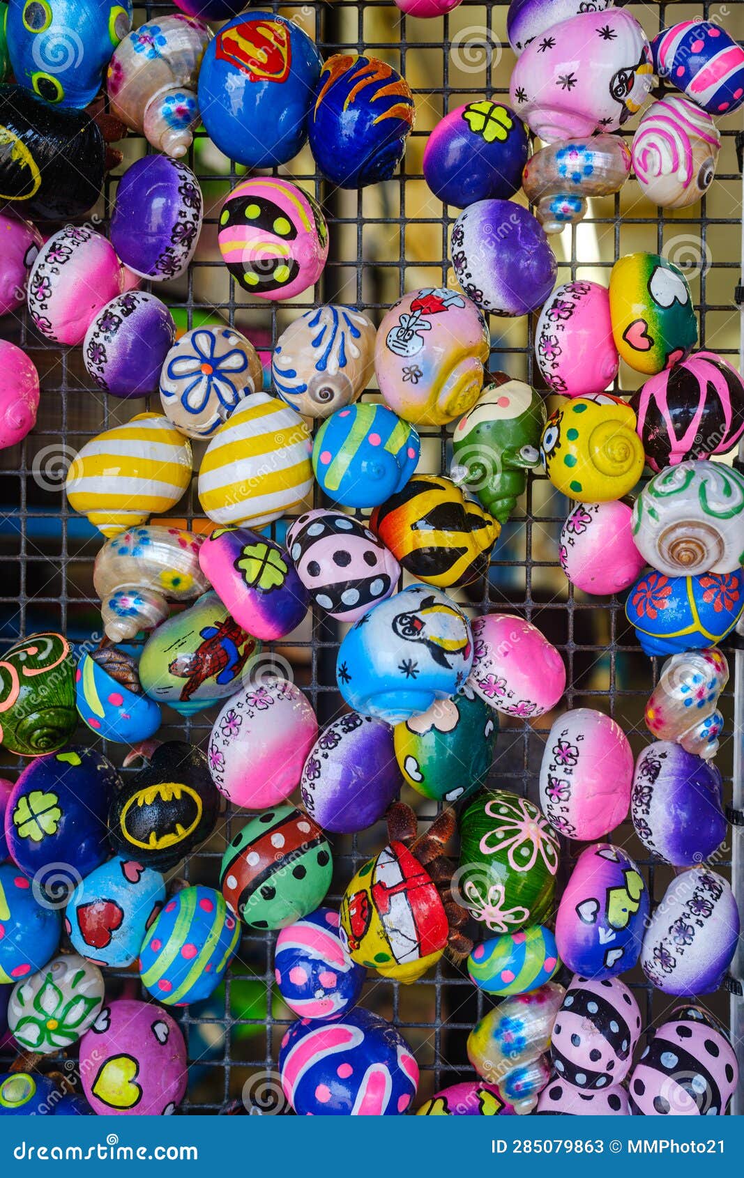 Colorful Hermit Crabs Painted Shells Up Close Stock Image - Image of ...