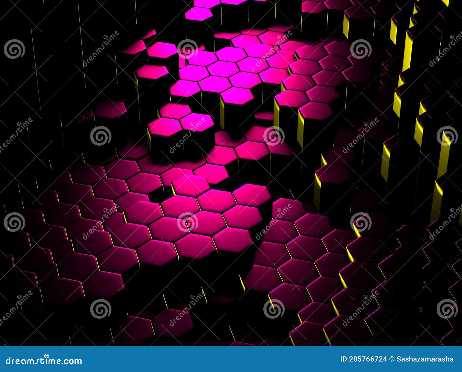 Colorful Hexagon Blocks Shine Glossy Abstract Background Stock ...