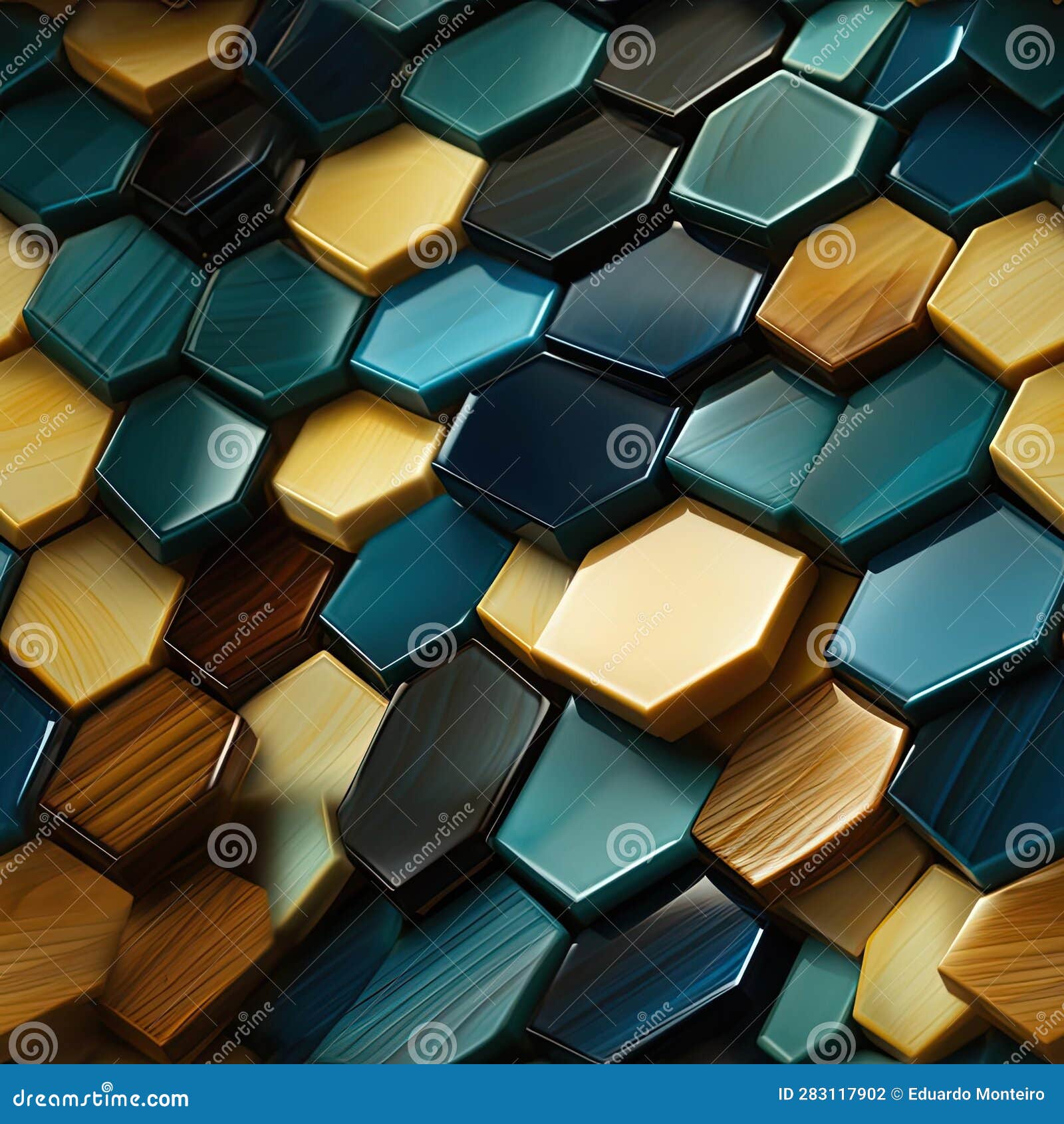 Colorful Hexagon Pattern with Varying Wood Grains (tiled) Stock ...