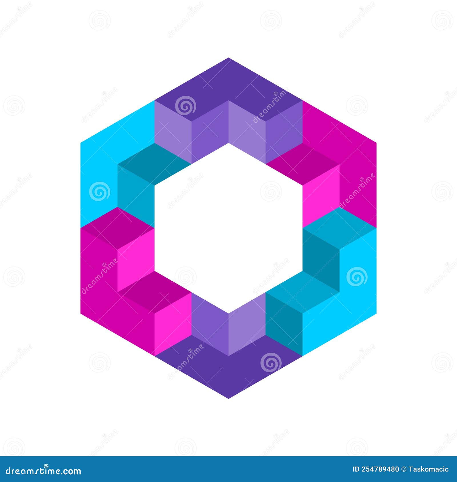 Colorful Hexagon Shape Made of 3D Elements. Creative Logo Template ...
