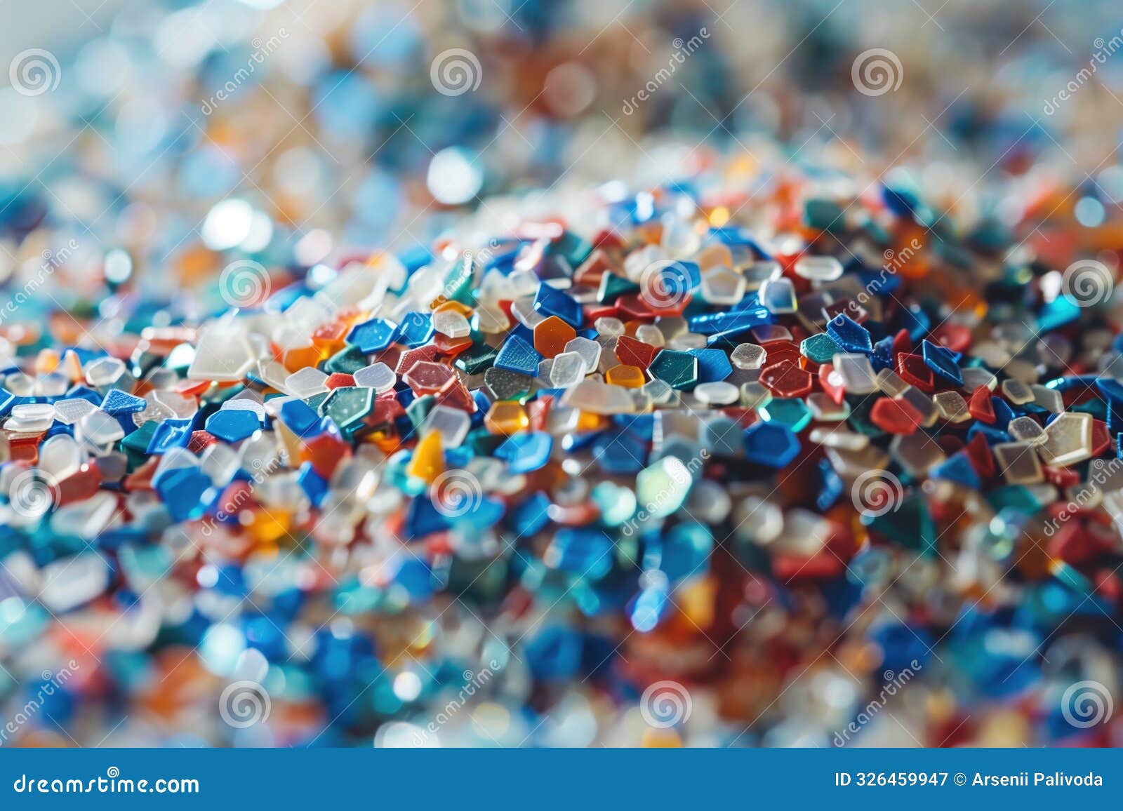 Colorful Hexagonal Microplastic Particles Close-up Stock Image - Image ...