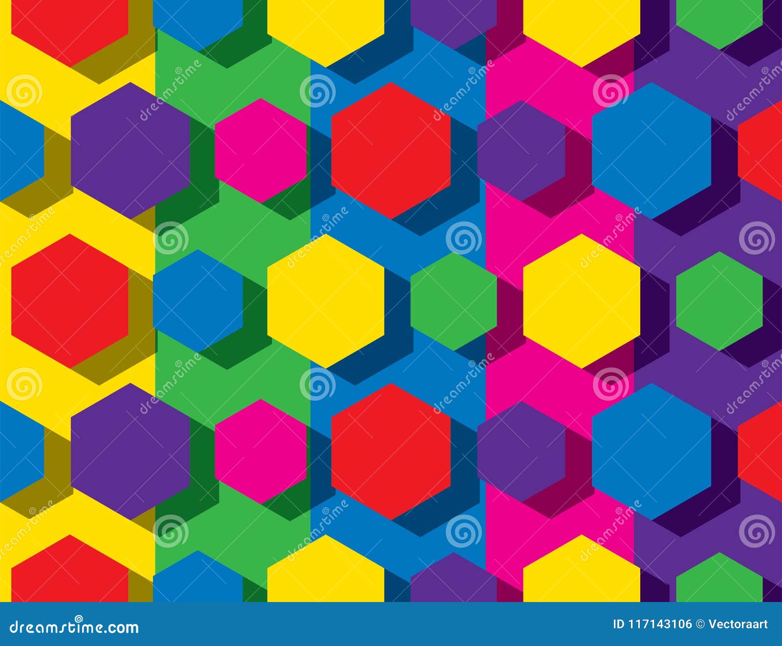Colorful Hexagonal Shapes Royalty-Free Cartoon | CartoonDealer.com ...