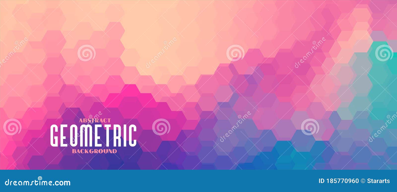 Colorful Hexagonal Pattern Modern Wide Banner Design Stock Vector ...