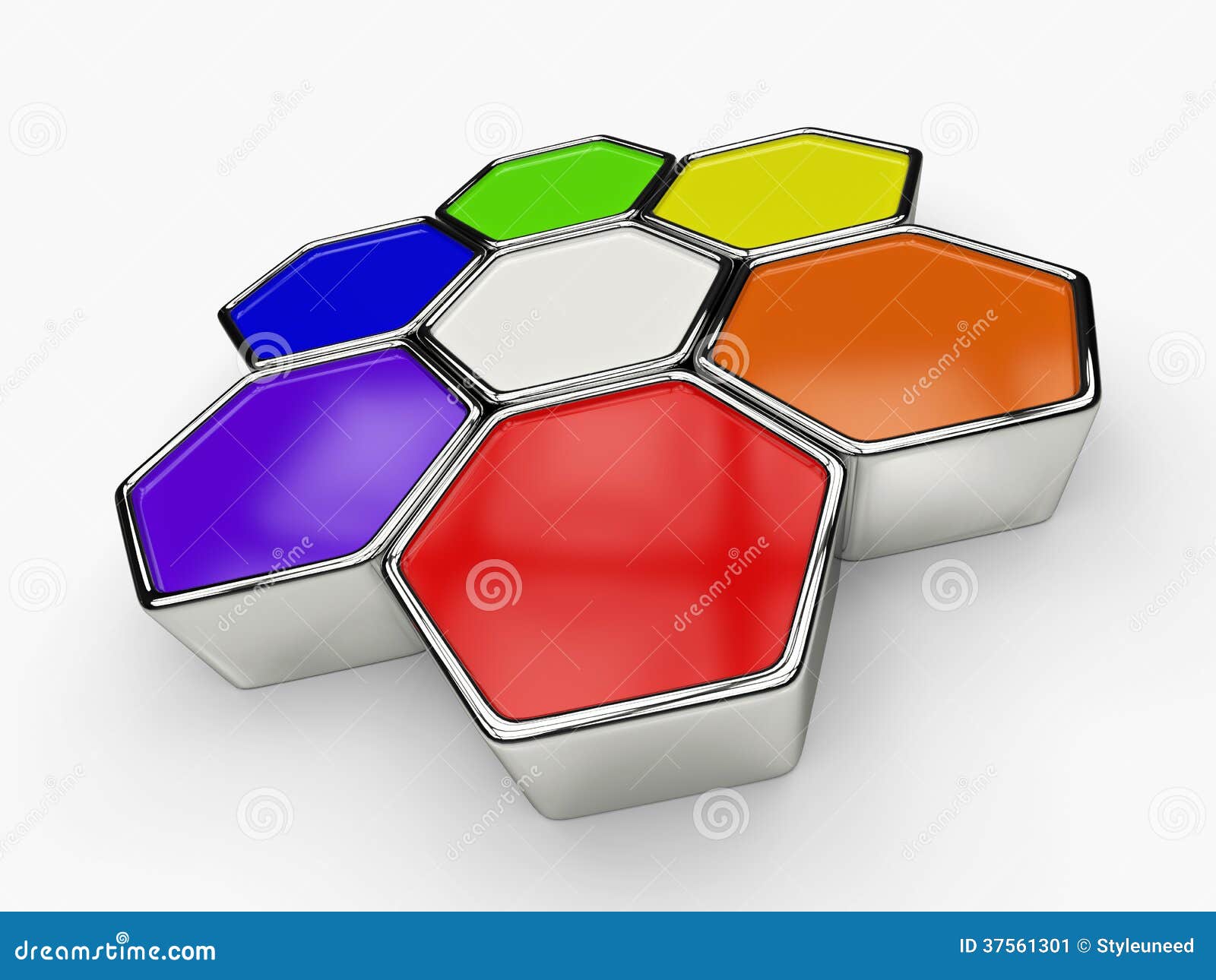 Colorful Hexagonal Shapes Royalty-Free Cartoon | CartoonDealer.com ...