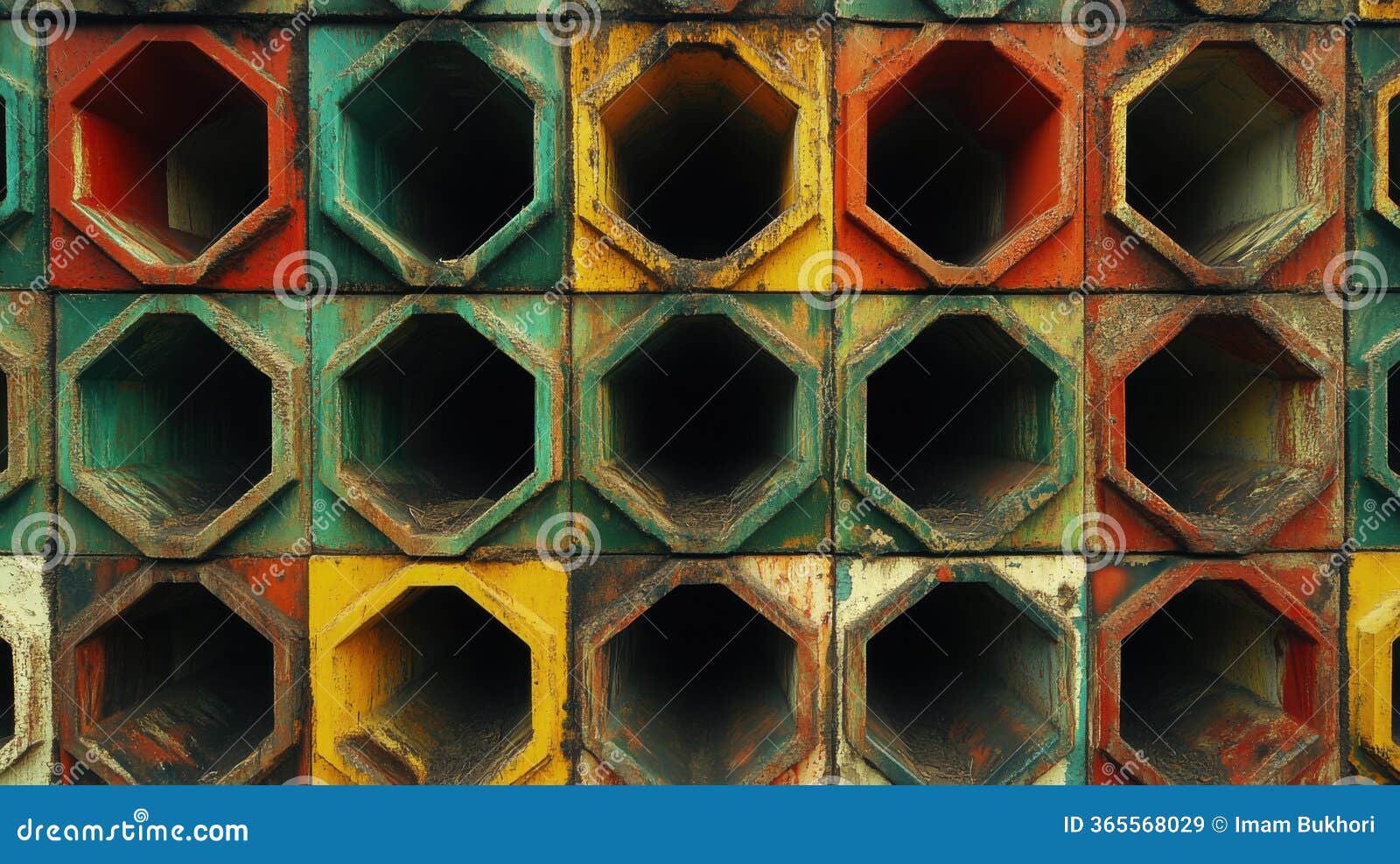 A Colorful Hexagonal Pattern With Neon Lights Royalty-Free Stock Photo ...