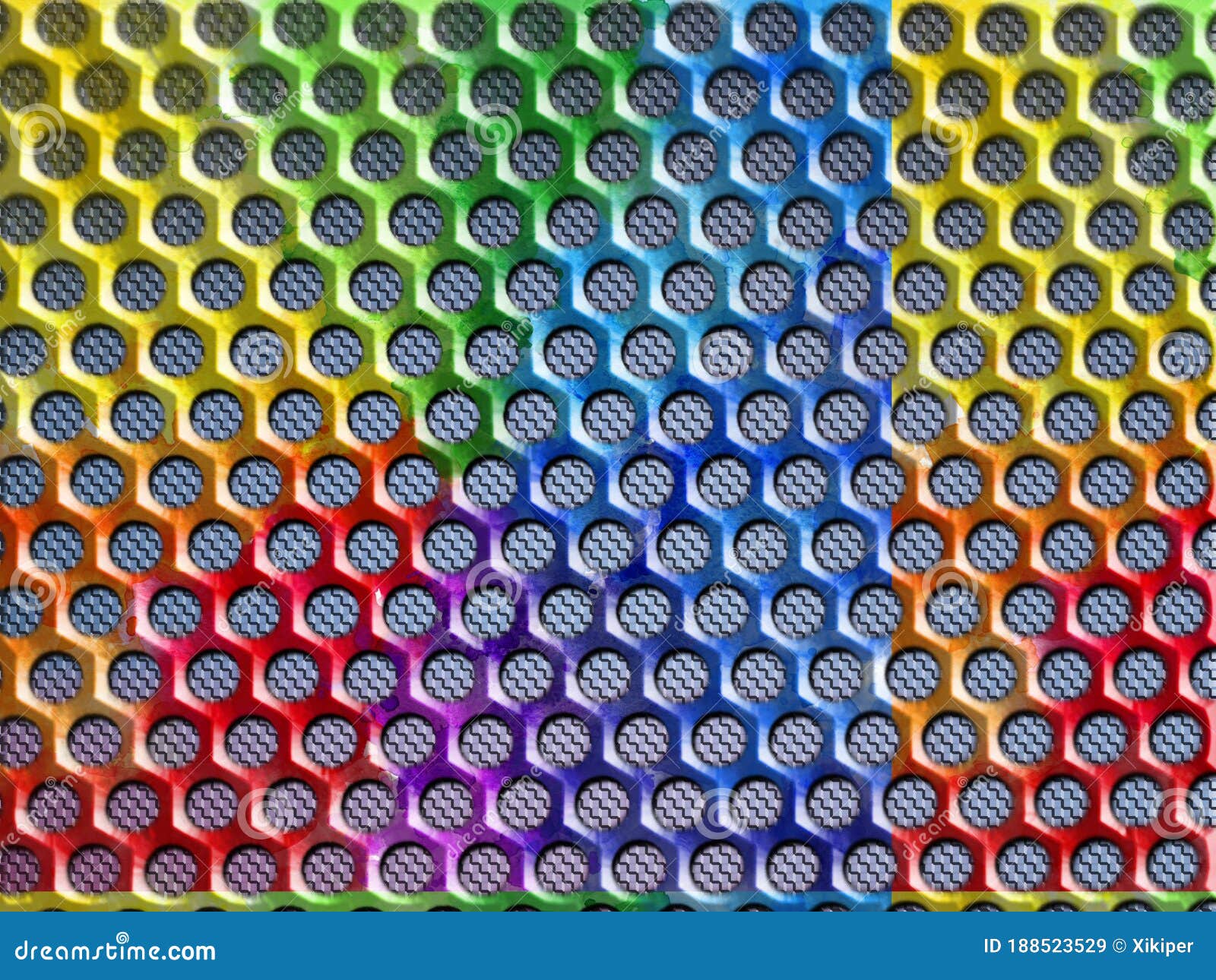 Colorful Hexagon Geometric Shape Holes Pattern Stock Image - Image of ...