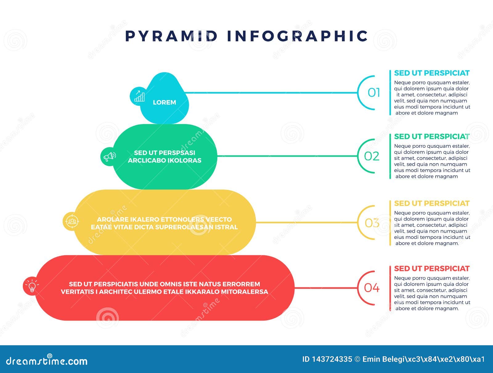 Colorful Hierarchy Pyramid Infographic Element Stock Illustration ...