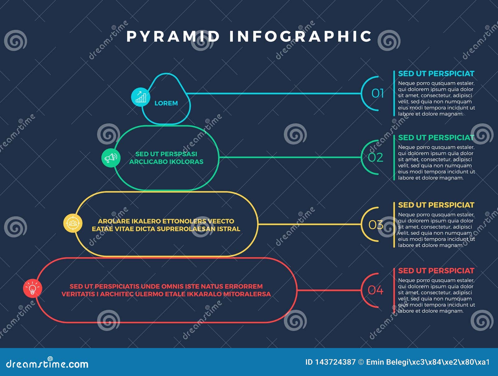 Colorful Hierarchy Pyramid Infographic Element Stock Vector ...