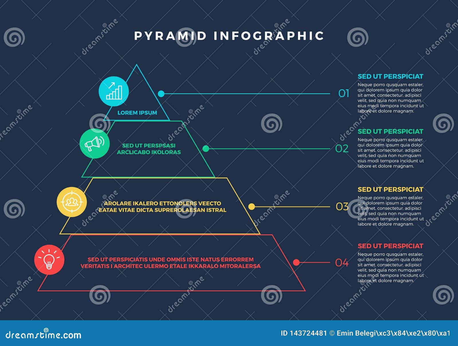 Colorful Hierarchy Pyramid Infographic Element Stock Vector ...