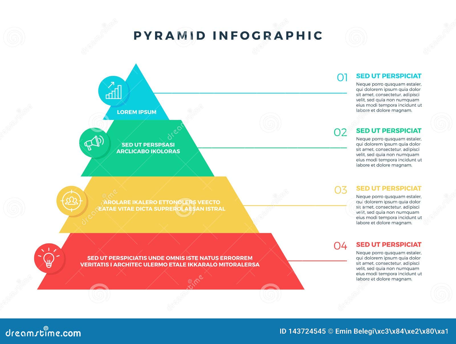 Colorful Hierarchy Pyramid Infographic Element Stock Illustration ...
