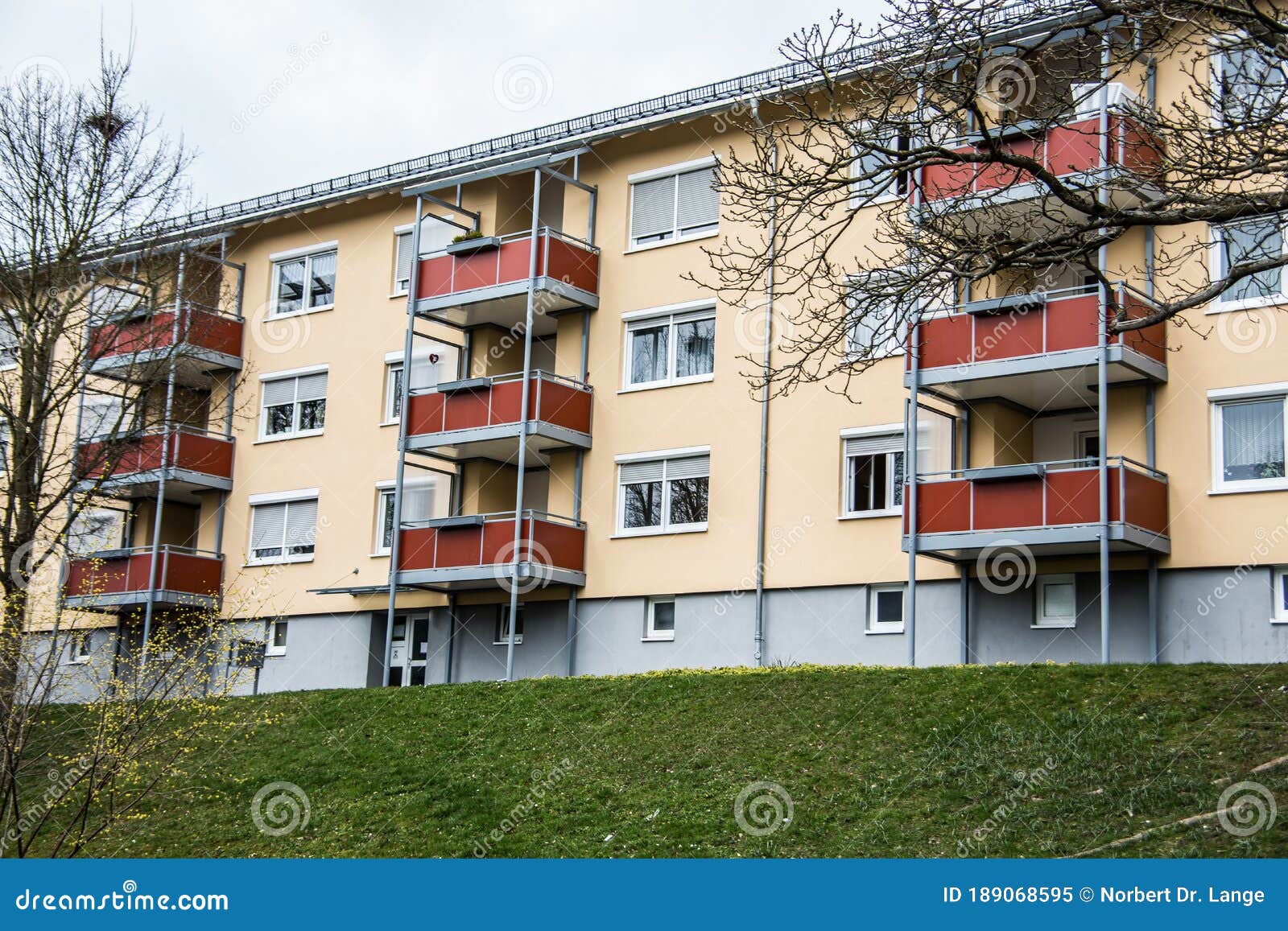 Colorful High-rise Buildings Stock Image - Image of balconies ...