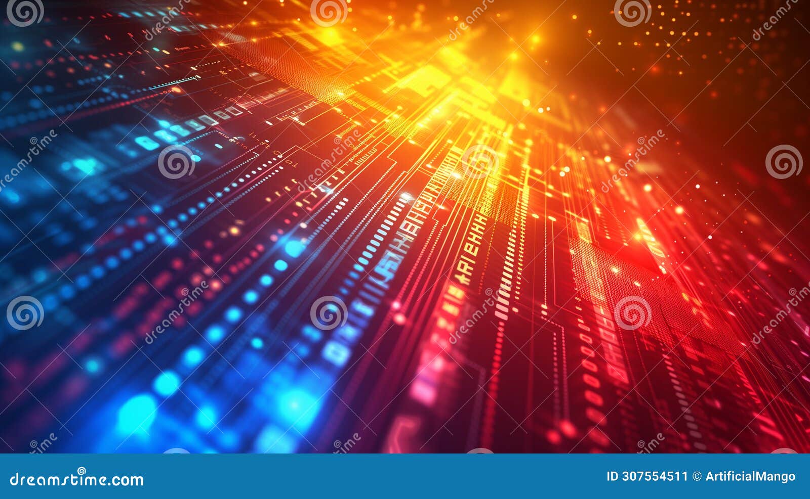 Colorful High Tech Connection. AI Generated. Stock Illustration ...