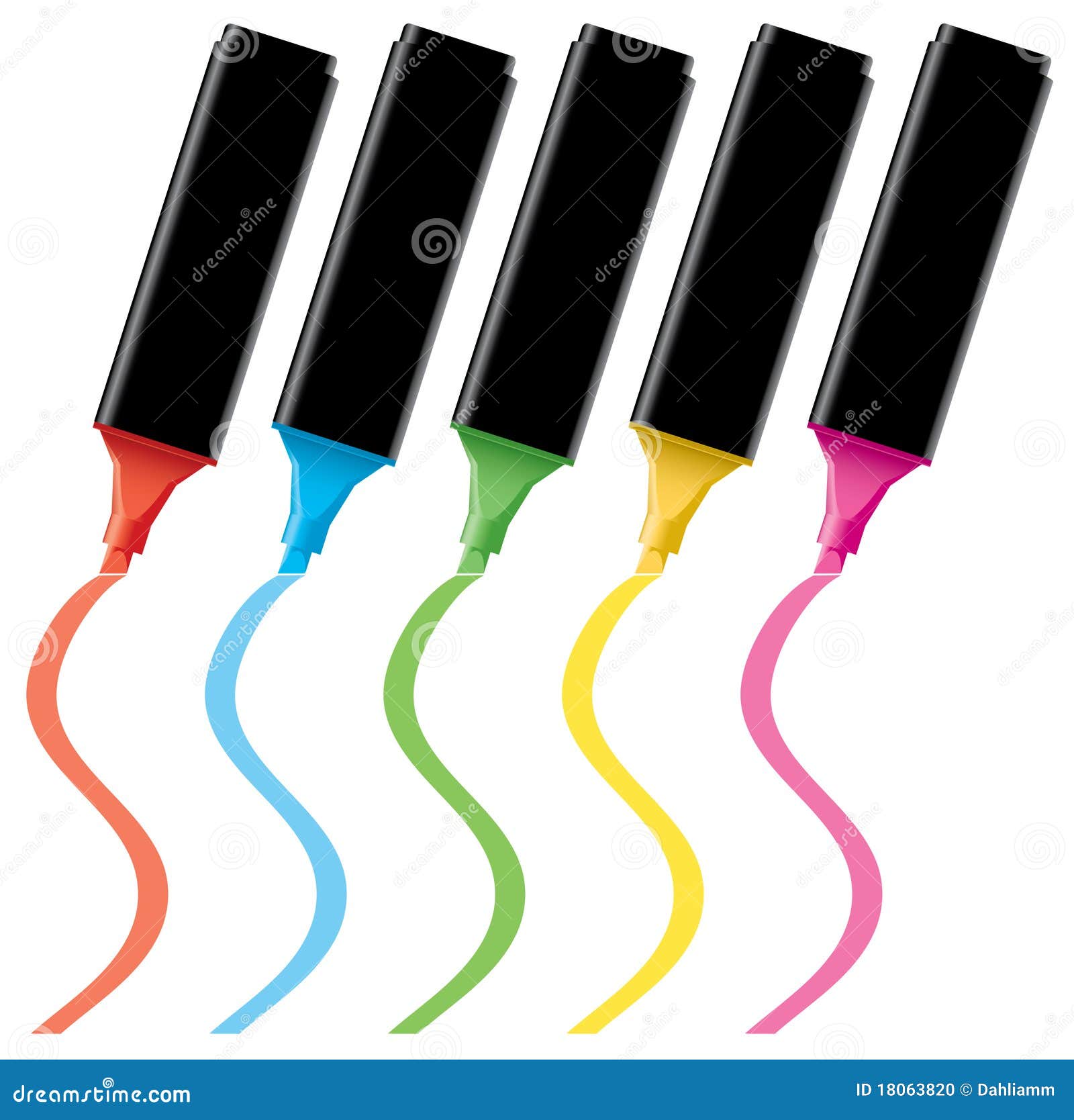 Colorful highlighters stock vector. Illustration of decorative - 18063820
