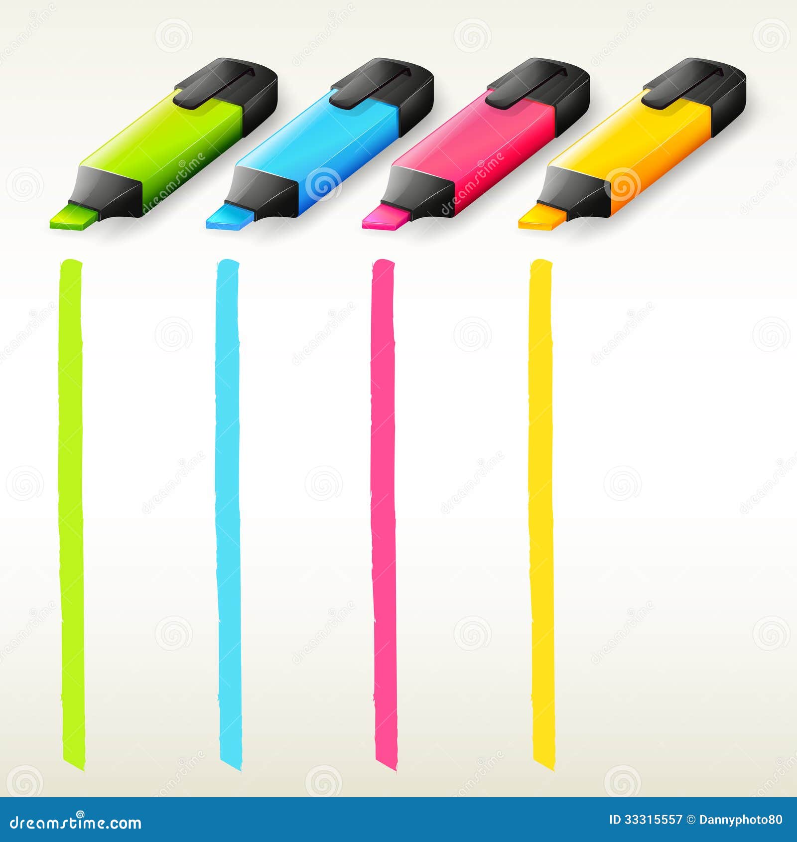 Colorful Highlighters Stock Illustrations – 254 Colorful Highlighters ...