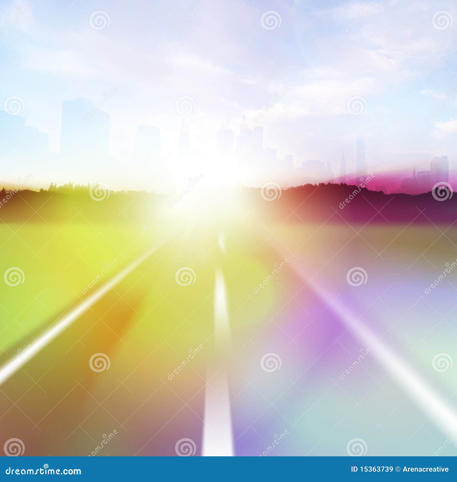 Colorful Highway Flare stock illustration. Illustration of empty - 15363739