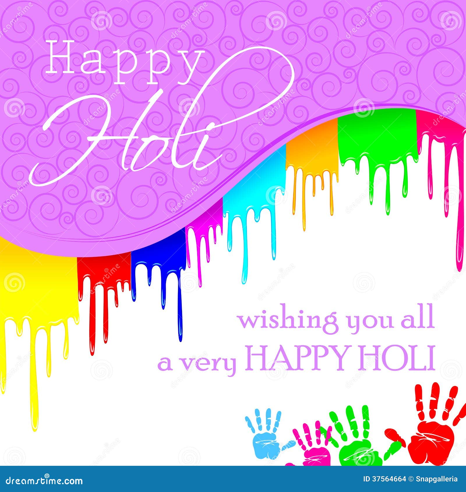 Colorful Holi Powder Cloud Against White Background. Indian Festival Of ...