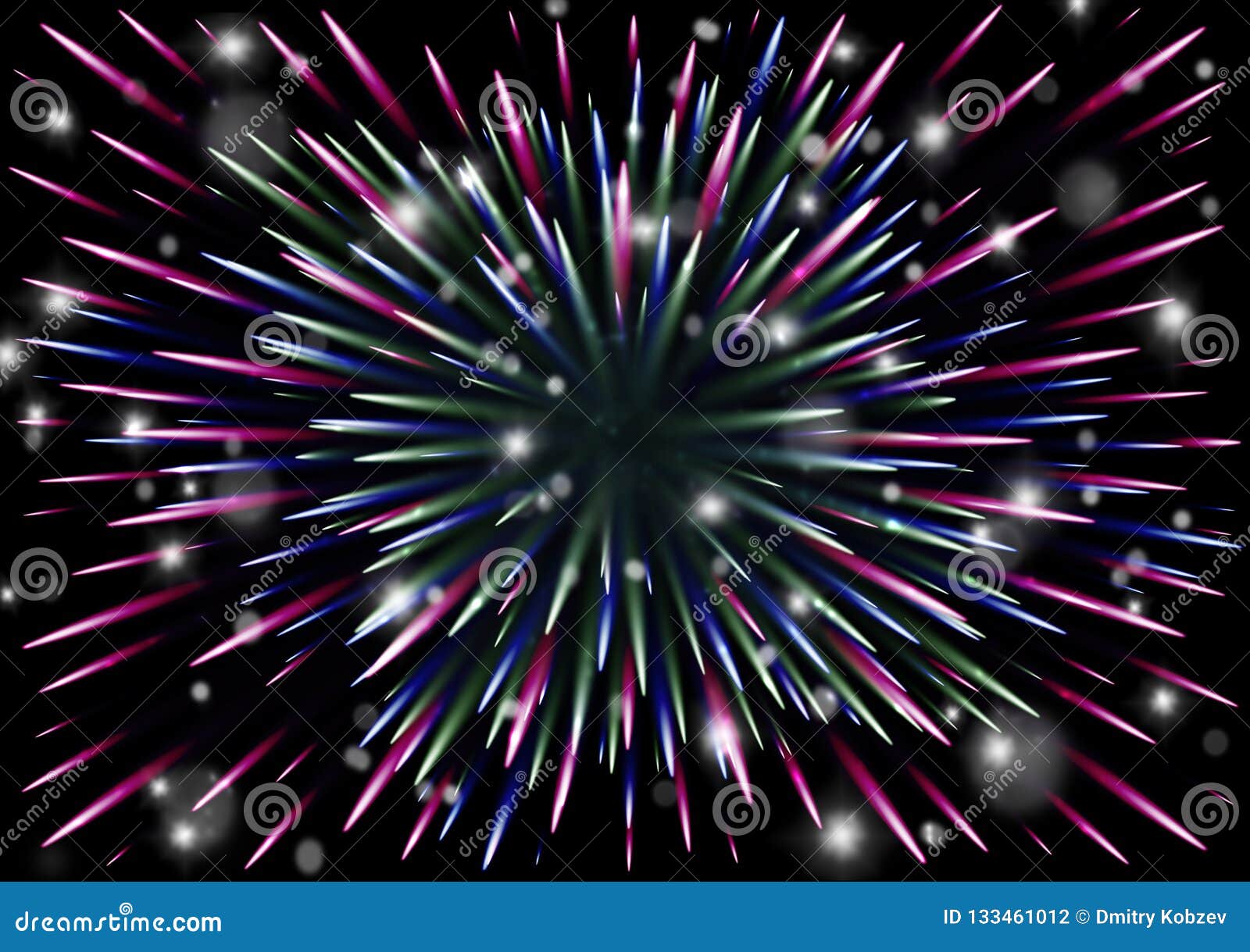 Colorful Holiday Flash, Cosmic Explosion, Fireworks Stock Photo - Image ...