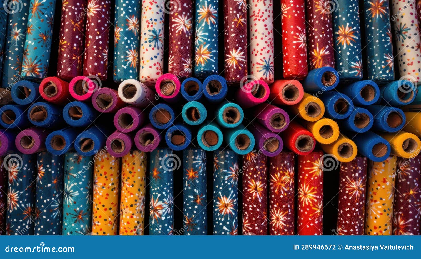 Colorful Holiday Wrap Paper Rolls Stock Photo - Image of holiday ...