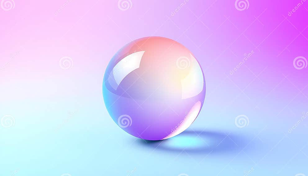 Colorful Holographic Sphere with Gradient Background Stock Illustration ...