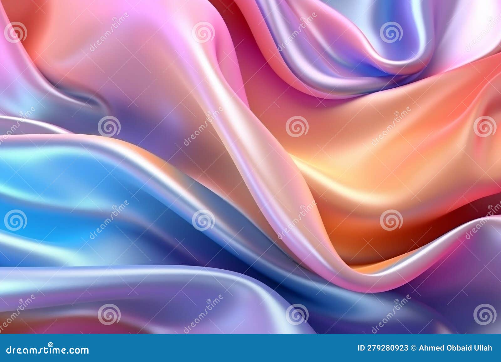 Colorful Holographic Waves, Abstract Concept. Generative Ai Stock Image ...