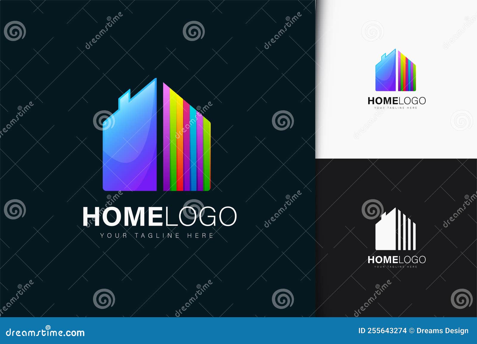 Colorful Home Logo Design with Gradient Stock Vector - Illustration of ...