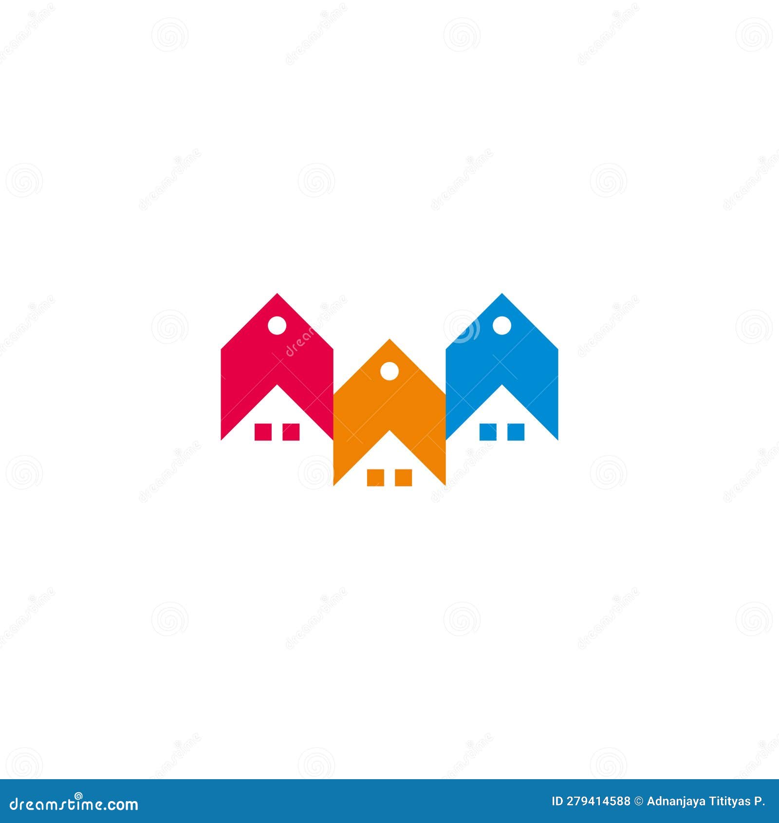 Colorful Home Price Tag Simple Logo Vector Stock Vector - Illustration ...
