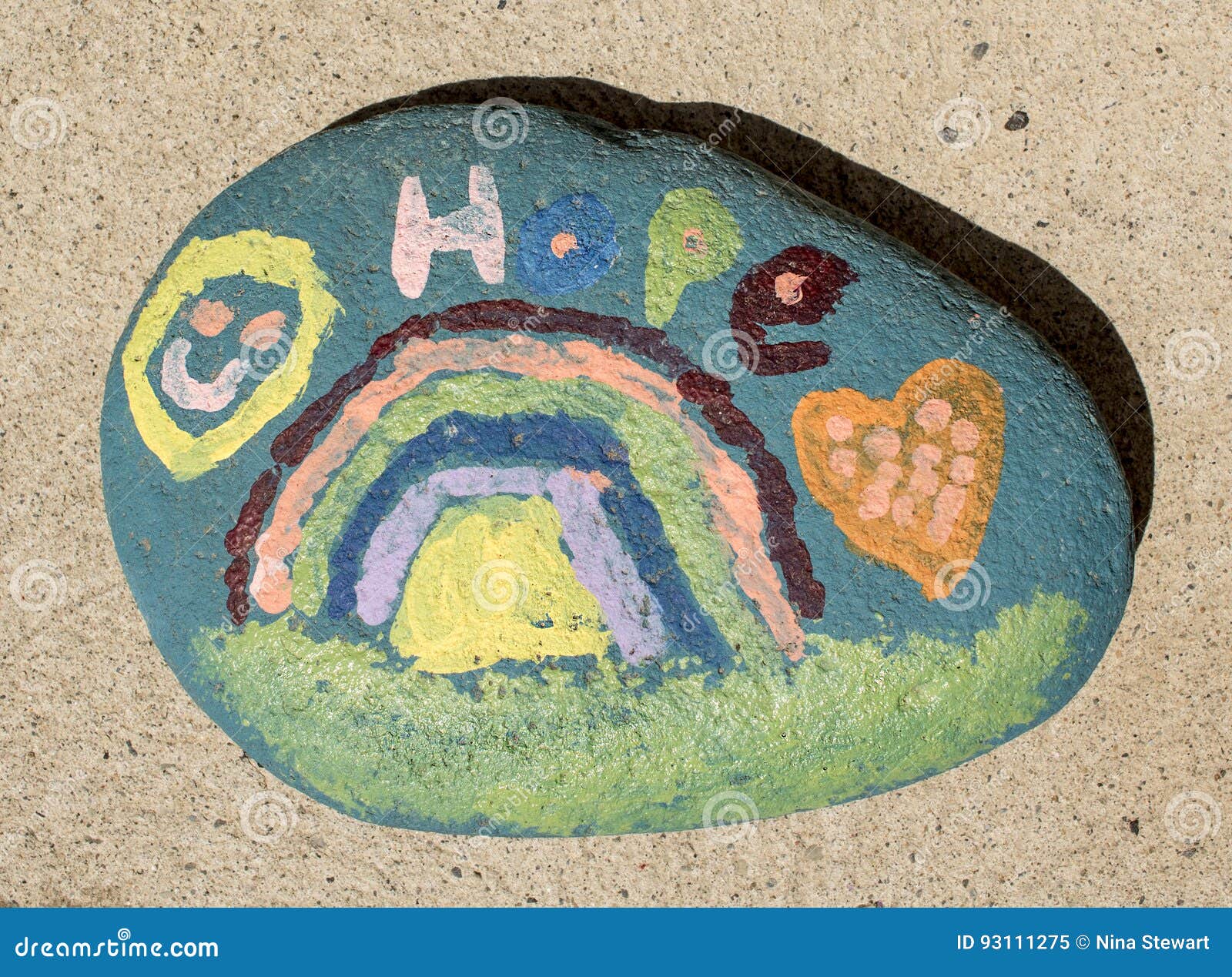 Hope stone stock image. Image of handdrawn, painted, thought - 93111275