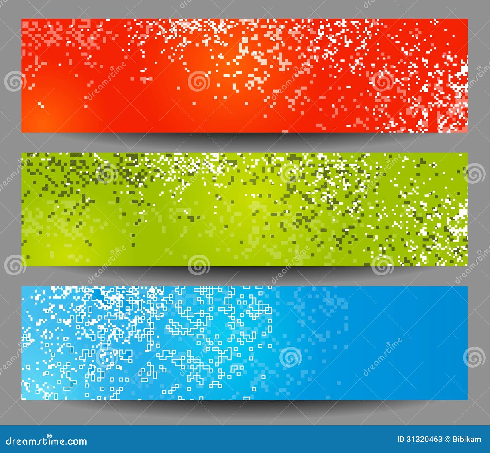 Colorful Horizontal Banners with Square Stock Vector - Illustration of ...