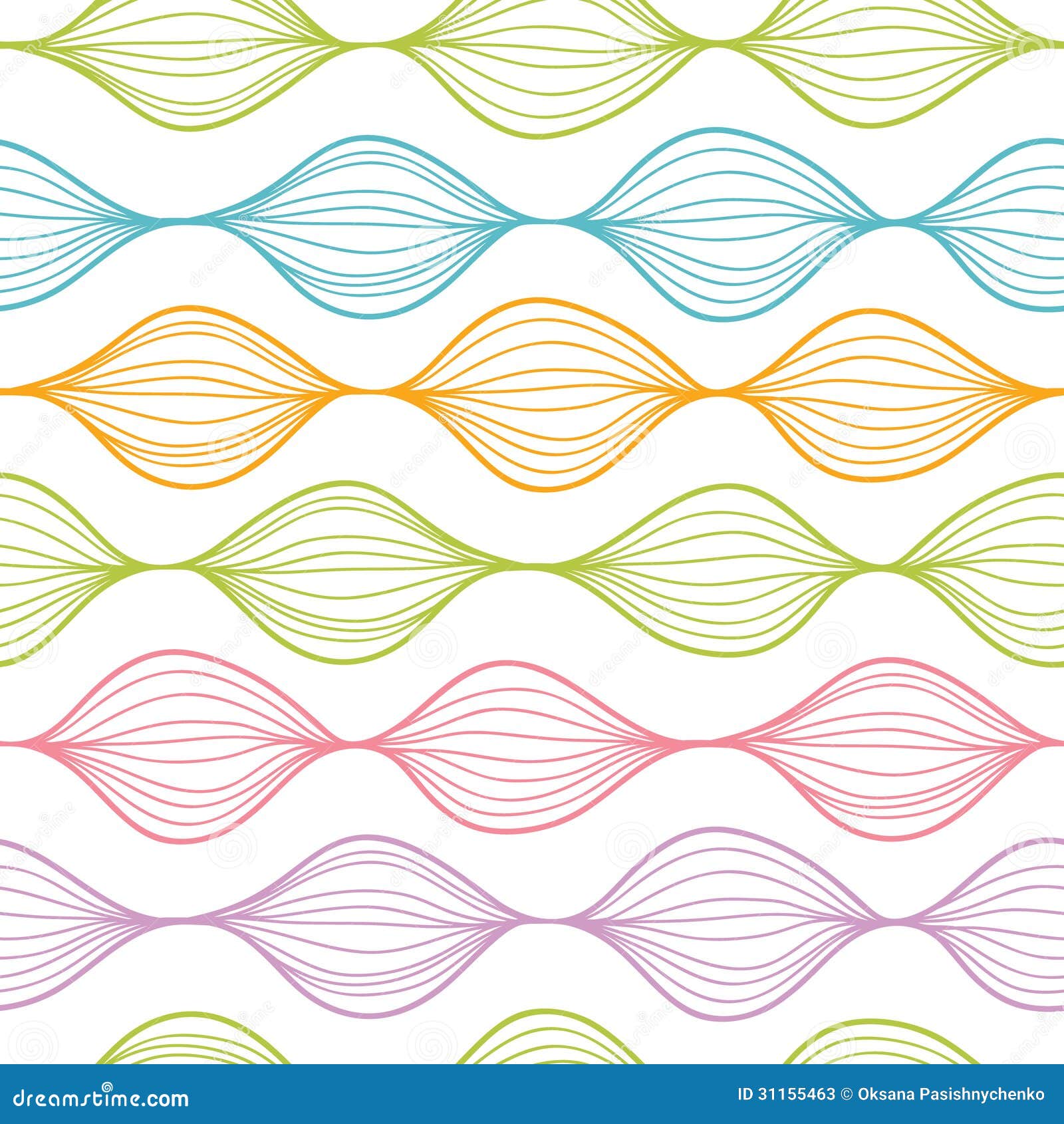 Colorful Horizontal Ogee Seamless Pattern Stock Vector - Illustration ...