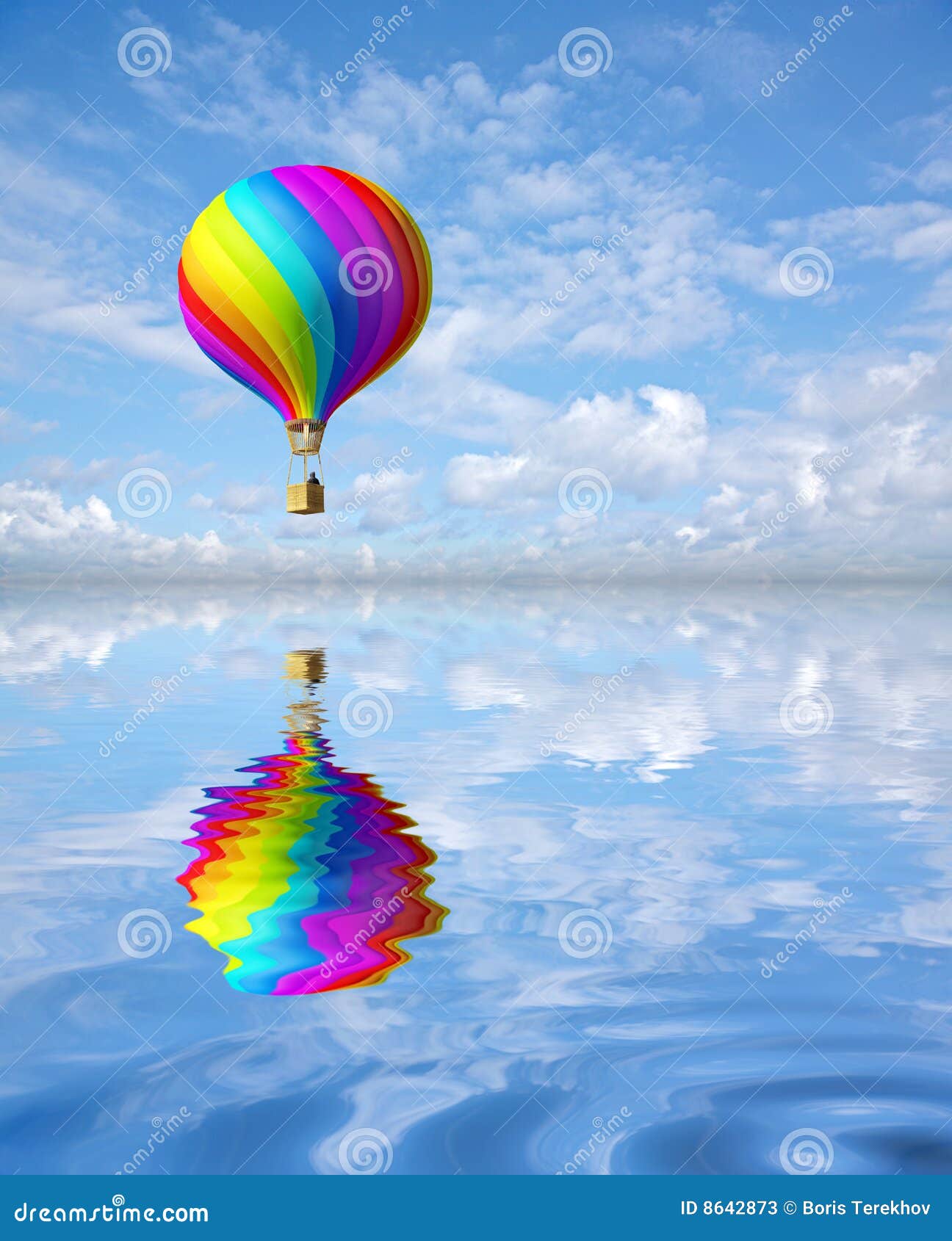 Hot Air Balloon Water Colour Reflection Stock Illustrations – 4 Hot Air ...