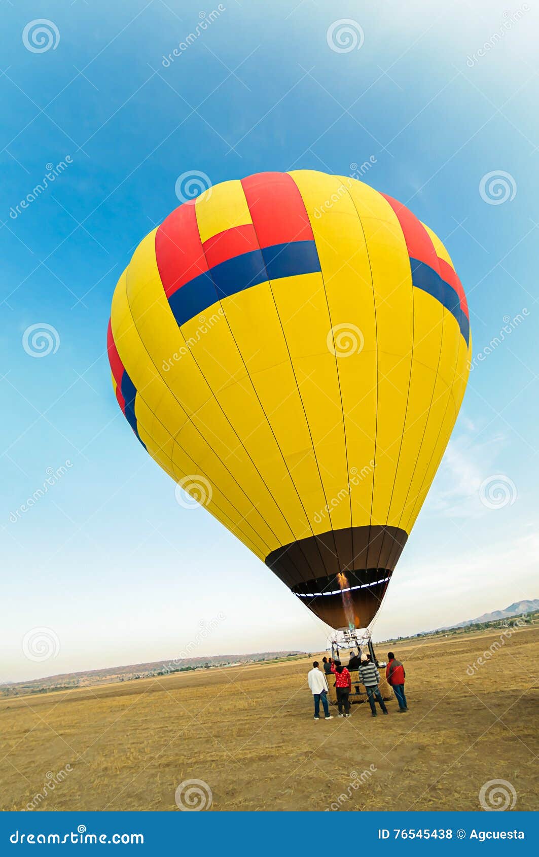 Colorful Hot Air Balloon with Blue Sky Stock Photo - Image of adventure ...